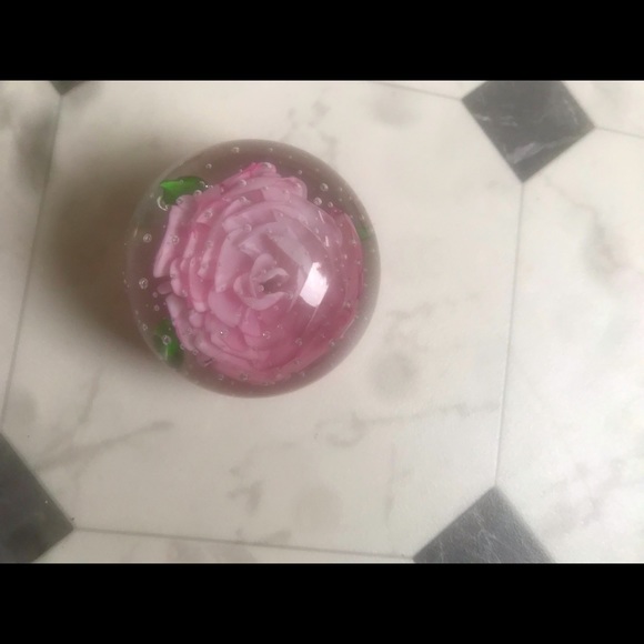 Art | Glass Rose Paperweight | Poshmark